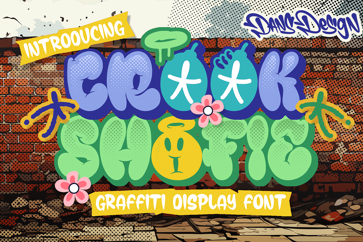 CROOK Shofie Modern Display Graffiti, a Symbol Font by dansdesign