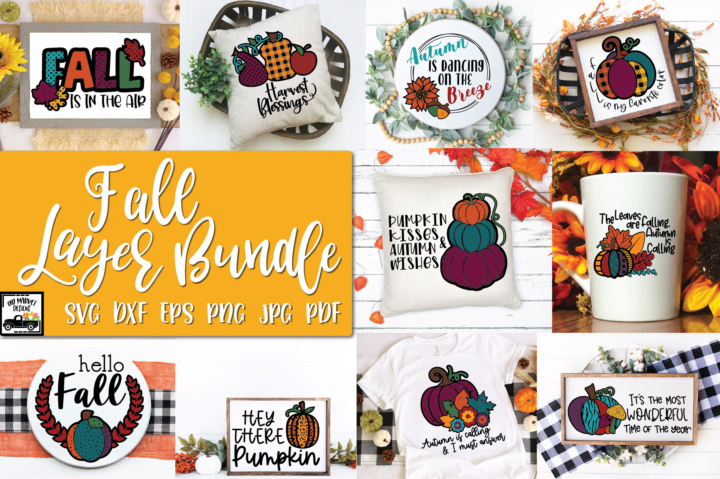 Fall Layered SVG Bundle, an Illustration by OldMarket Designs