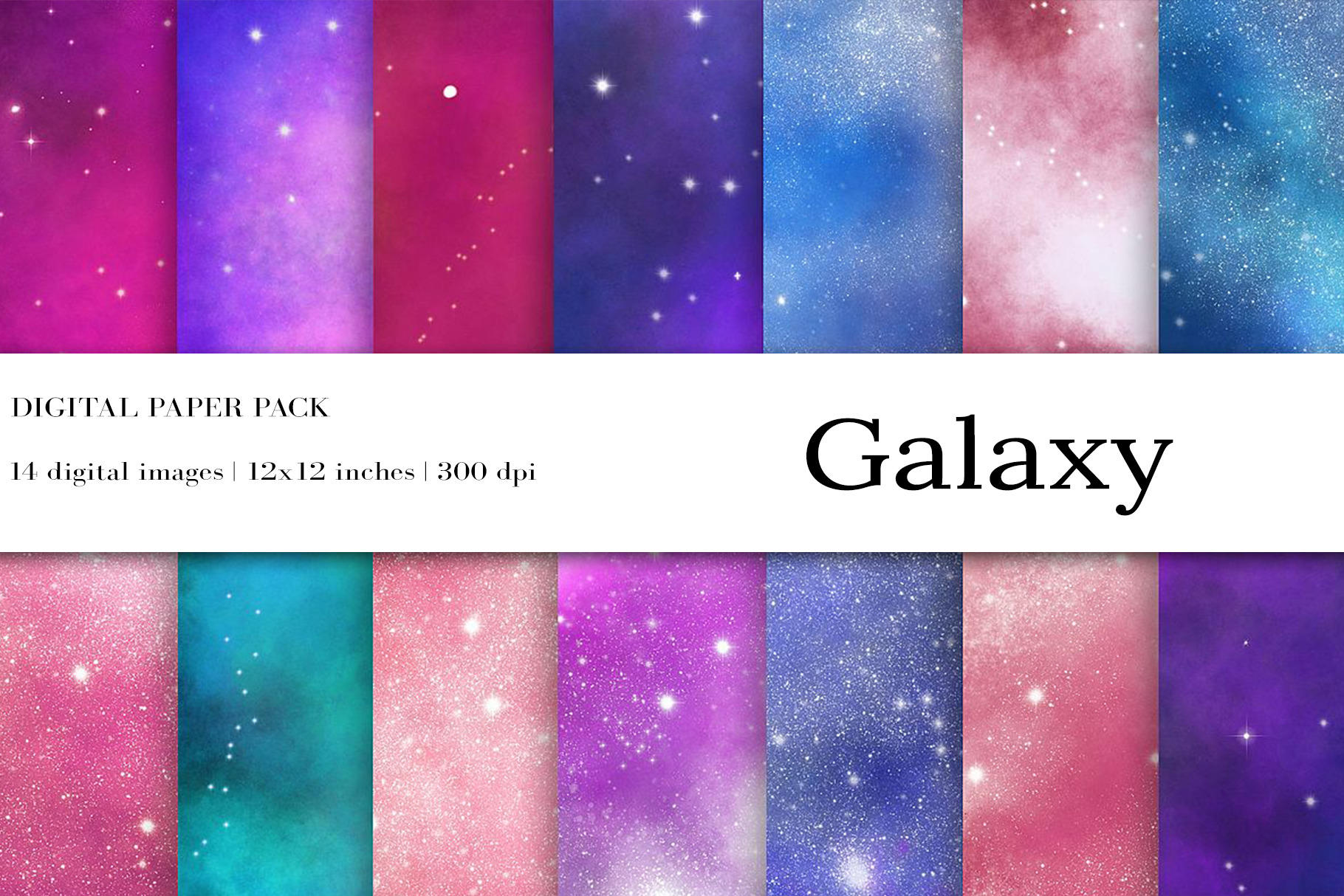 Space Galaxy Digital Paper, a Texture Graphic by BonaDesigns