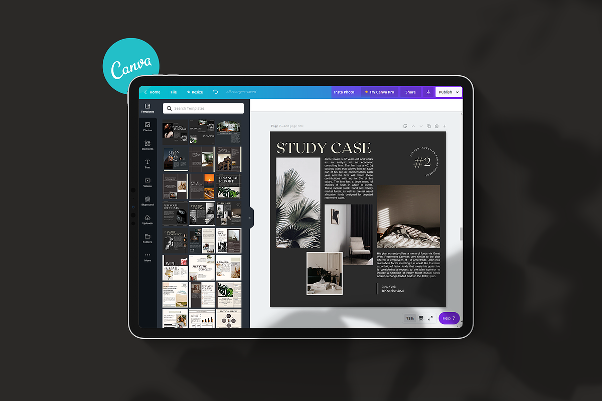 Insta Financial Advisor Kit CANVA, a Social Media Template by Analogi ...