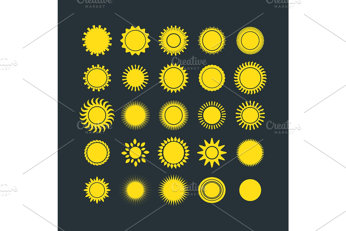 Sun icons collection vector illustration., an Object Illustration by ...