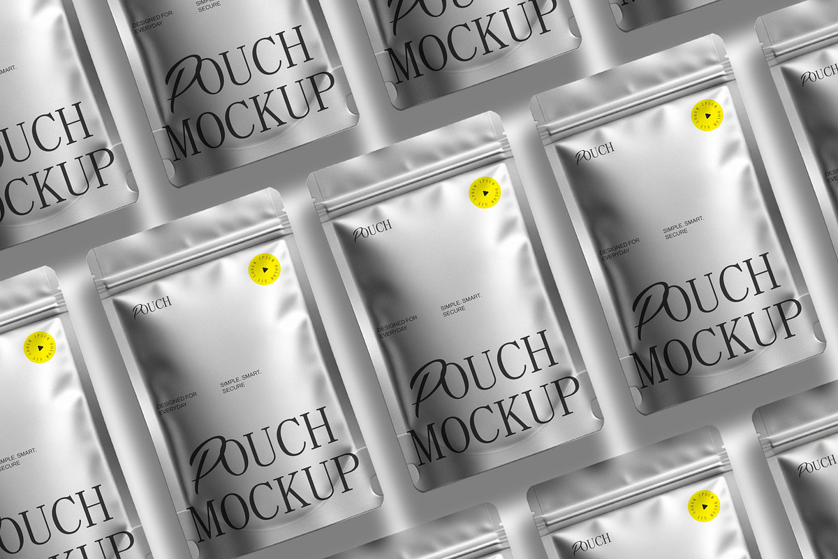 Metallic Pouch Bag Mockup