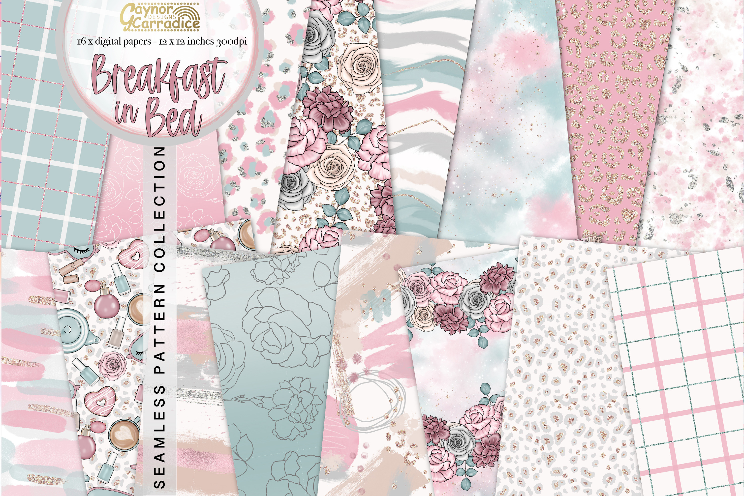 Mothers day seamless patterns, a Pattern Graphic by Gaynor Carradice ...