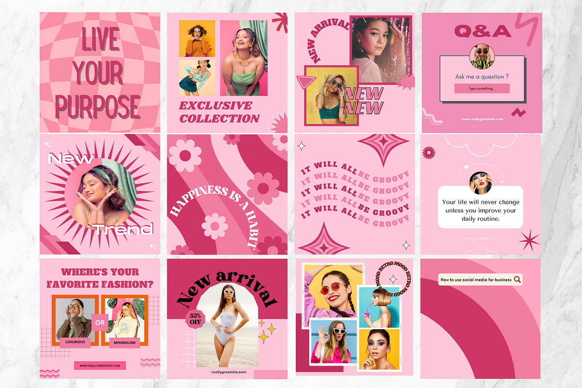 50 Retro Instagram Post Templates