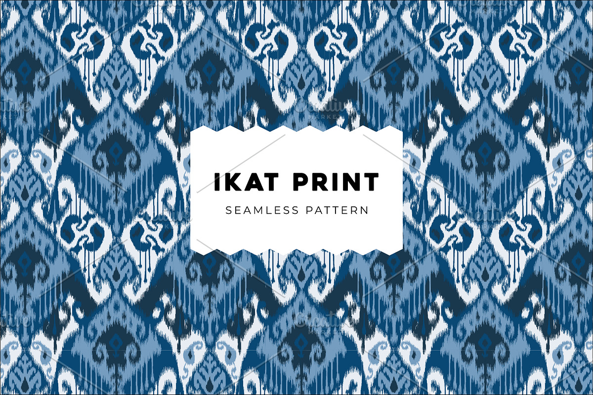Ikat Print Seamless Pattern