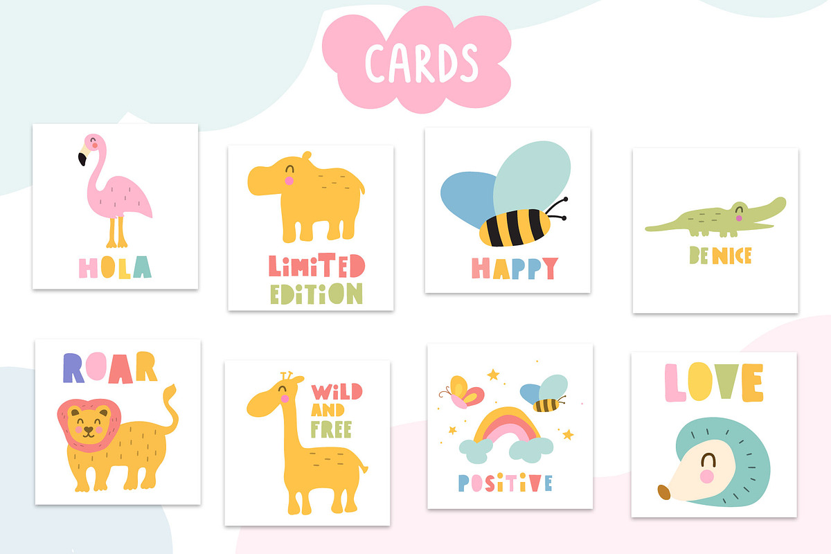 Animals bundle for kids, an Animal Illustration by cutelevindesign