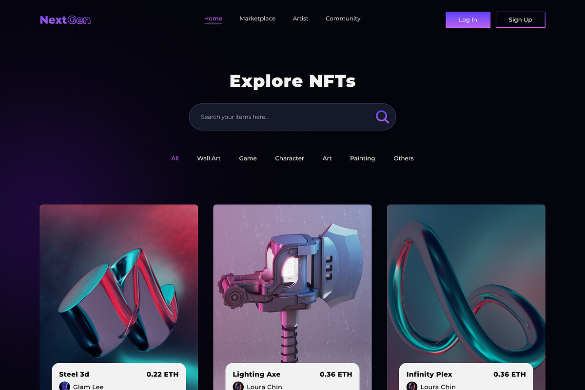 NextGen NFT Marketplace Figma Template