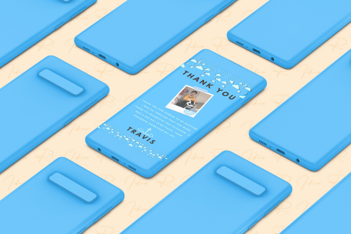 Invitation and thank you card, a Templates & Theme by Dezaining ...