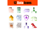 Data Icon Set, an Outline Icon by Pavel Vectors