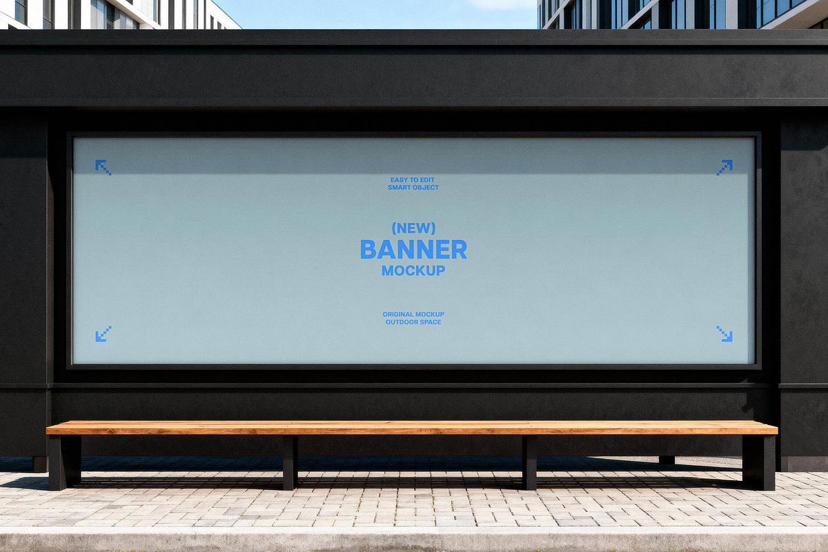 Bus Stop Banner Mockup, an Advertising Mockup by Design Squad