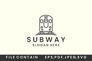 railway train with linear style logo