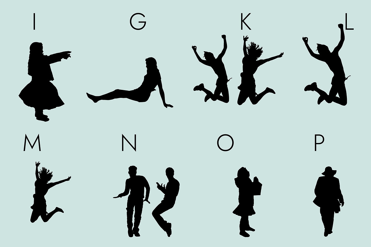 People Silhouettes Dingbats Font