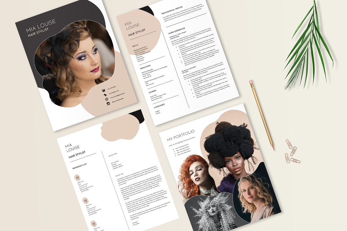 Hair Stylist Resume & Portfolio, a Resume Template by Stanin Studio