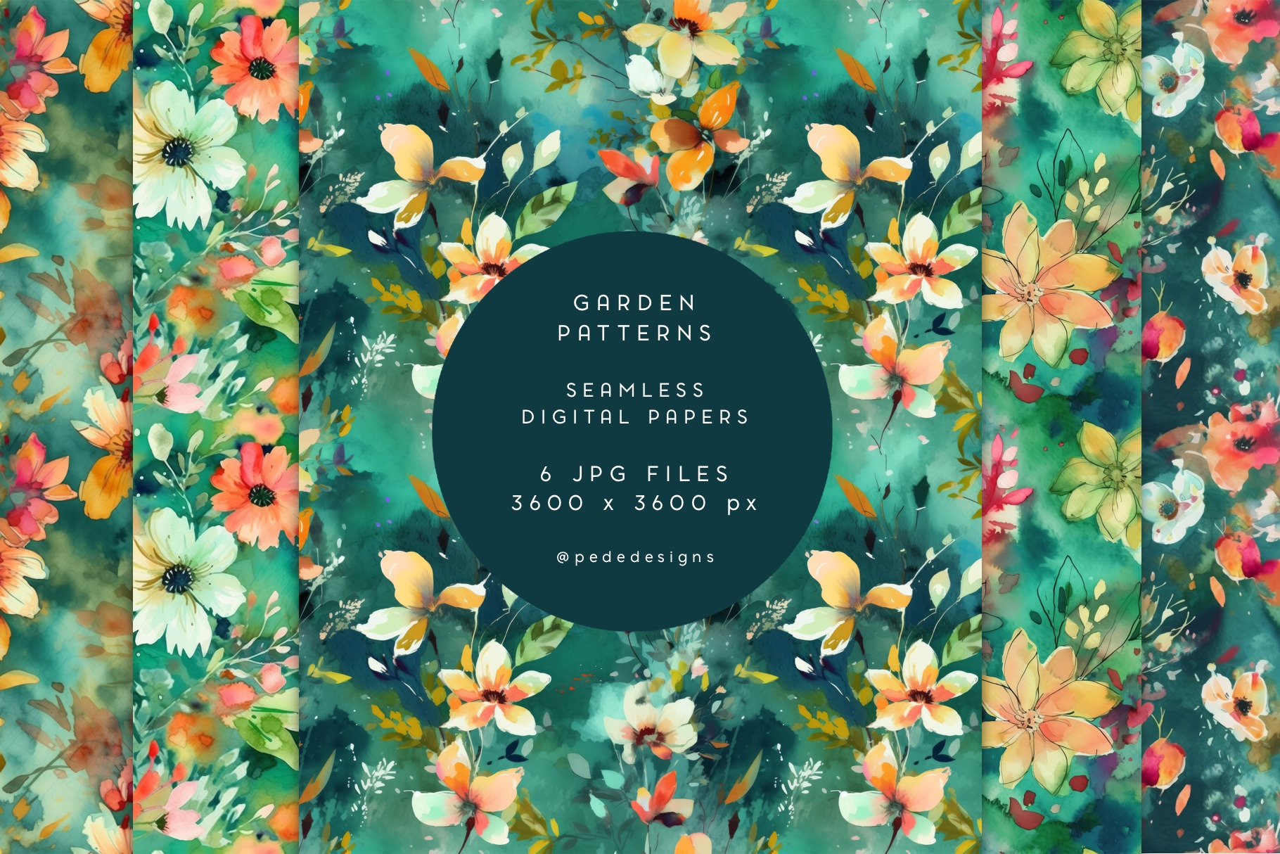 Garden Patterns, a Pattern Graphic by PeDe Designs