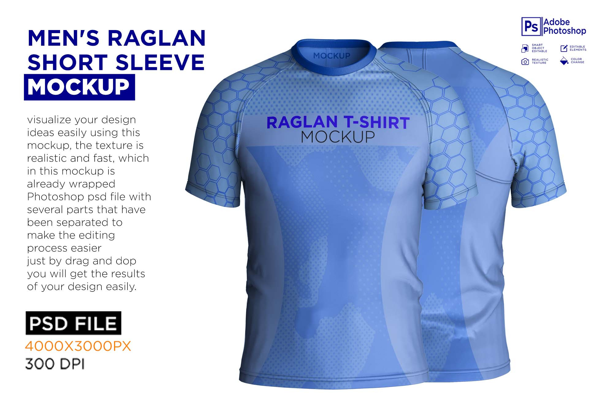 Men's Raglan Short Sleeve Mockup