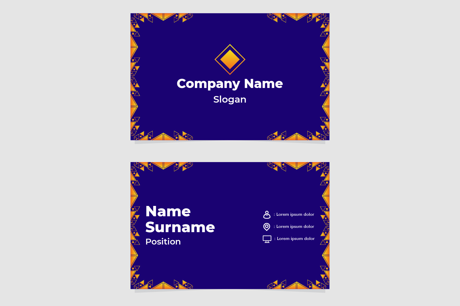 Abstract Blue Business Card Template, a Background Graphic by sekitarief