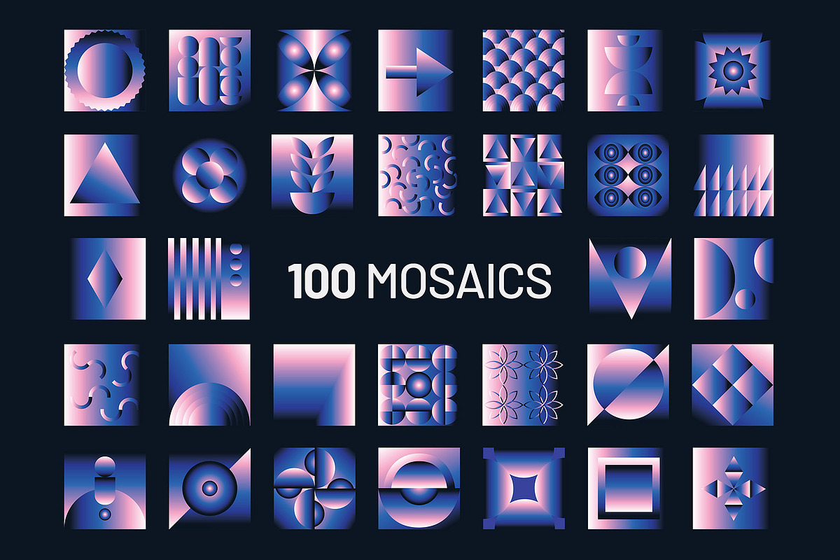 200 Gradient Geometric Shapes, an Object Graphic by assetpro.design