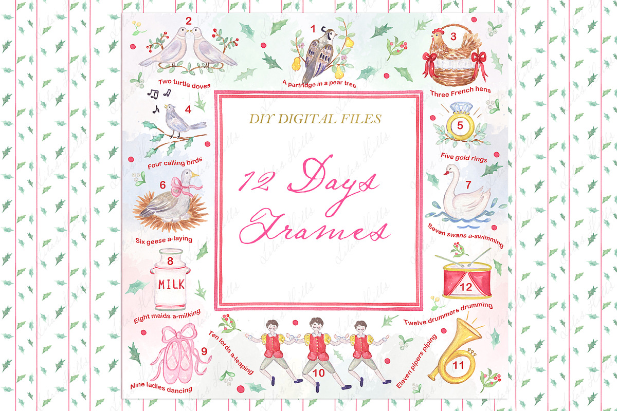 12 Days Christmas frames, a Graphic by LABFcreations