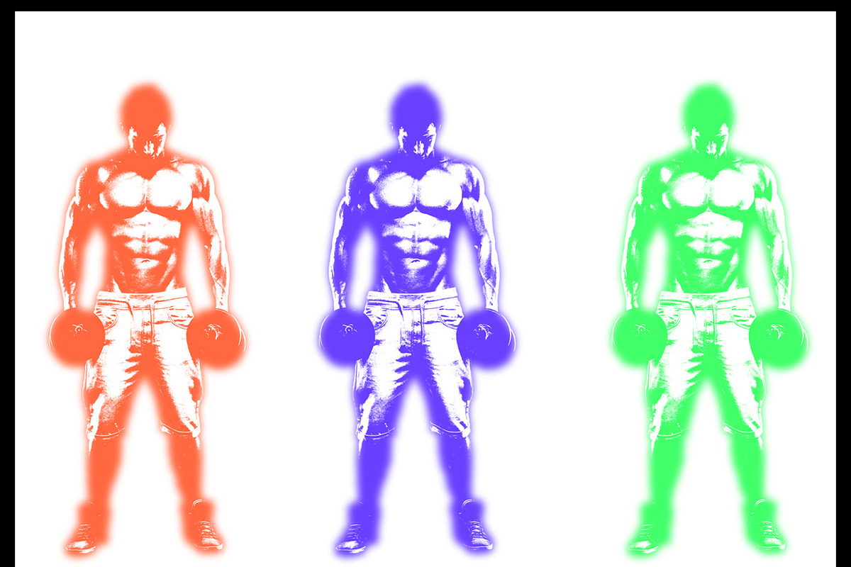 Tri Color Effect Photoshop Action, an Action Add-On by Studio Retouch