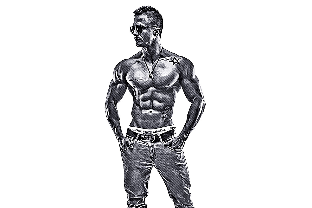 Body Sketch Photoshop Action, an Action Add-On by Studio Retouch ...