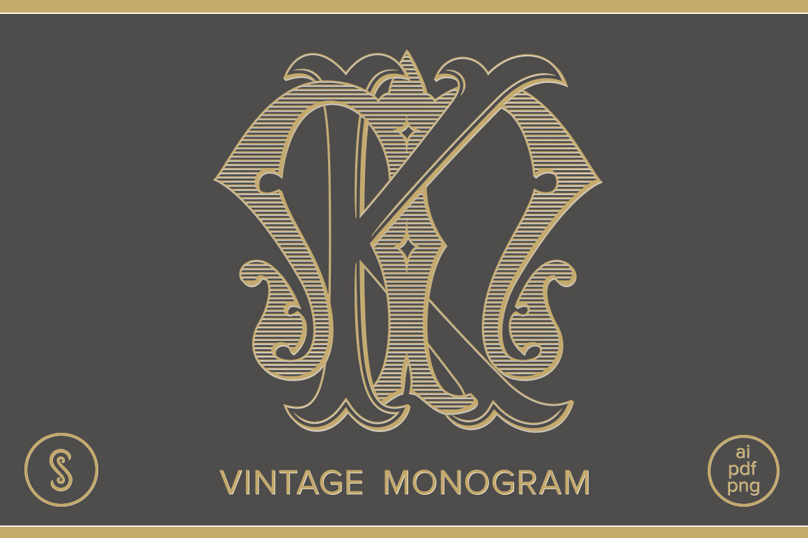 KM Monogram MK Monogram | Illustrations ~ Creative Market