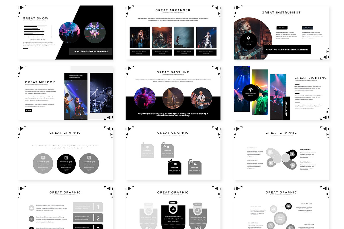 Musica - Powerpoint Template, a Presentation Template by AQR Studio ...