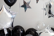 silver with black baby birthday decoration, a Holiday Photo by SaulichPhoto