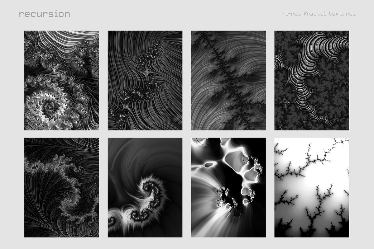 Recursion: Hi-res Fractal Textures, a Texture Graphic by Chroma Supply