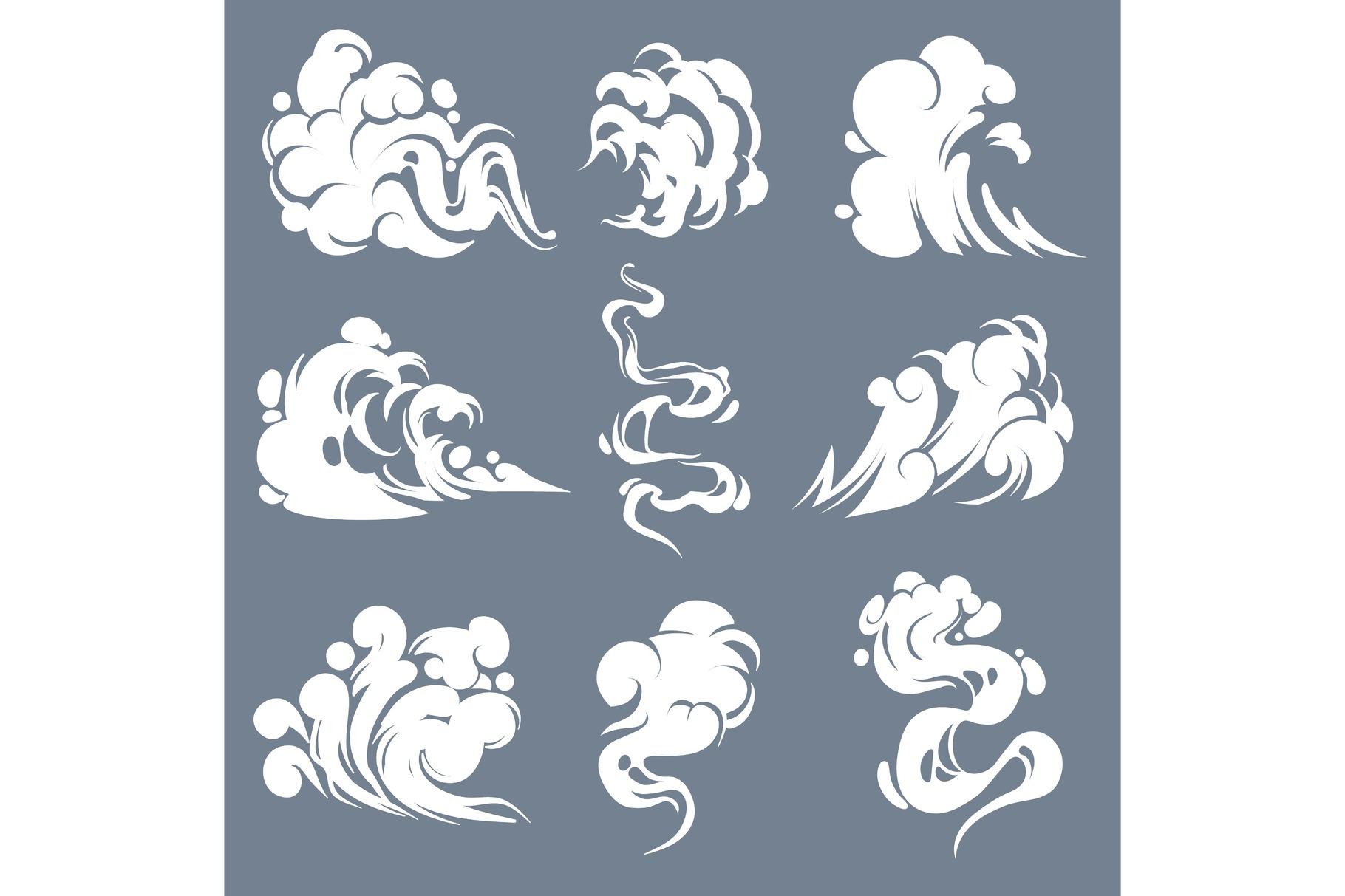 Cartoon smoke. Smoking steam clouds, an Illustration by YummyBuum ...