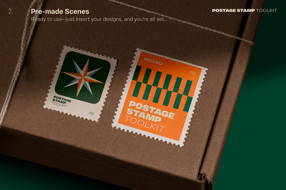 Postage Stamp Toolkit, a Packaging Mockup by Mocku