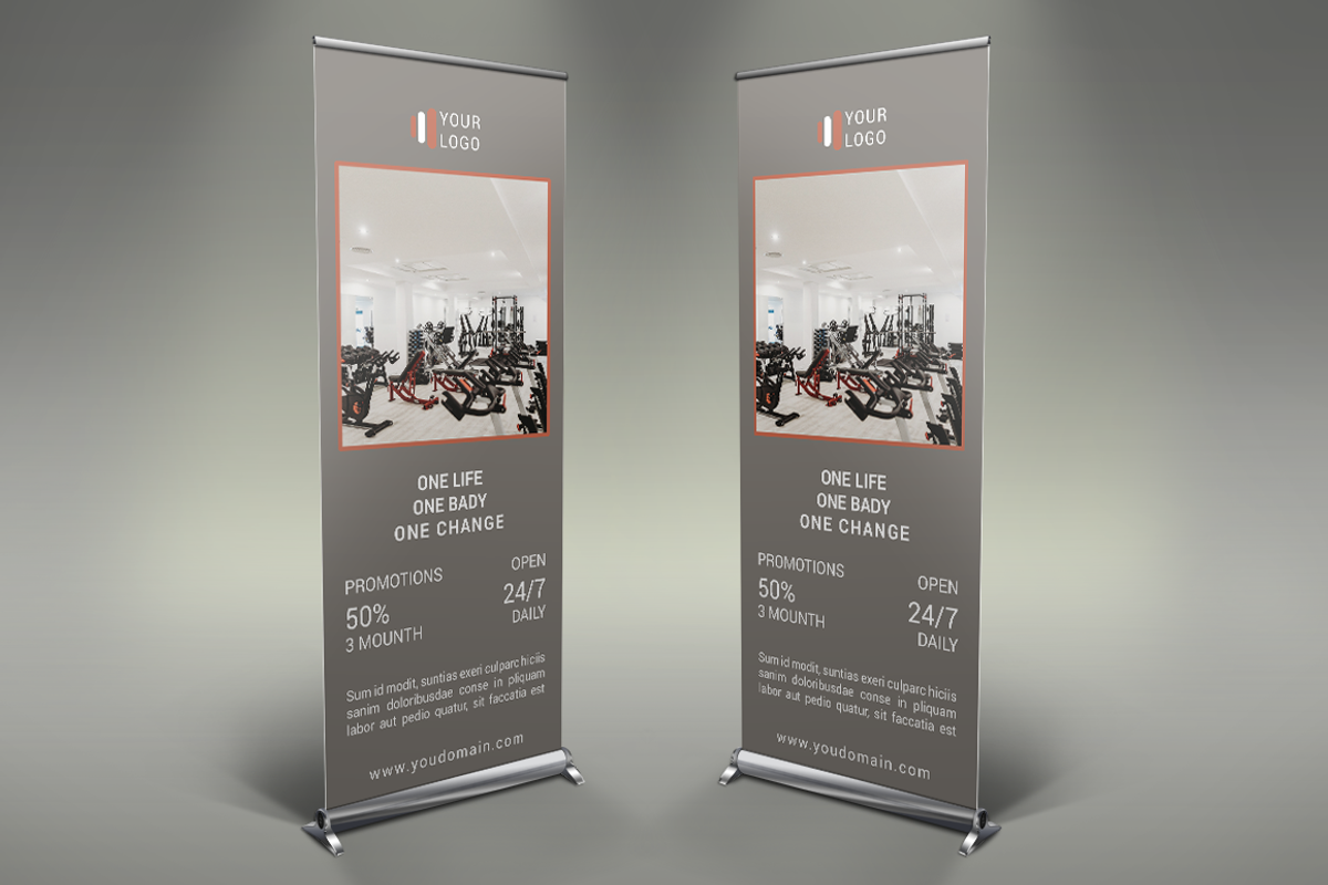 Gym Roll Up Banner, a Presentation Template by Creatricks