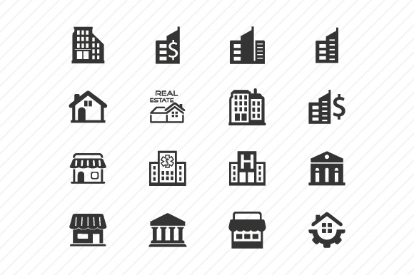 Building Icons- Gray Version, an Icon by Symbolic Language