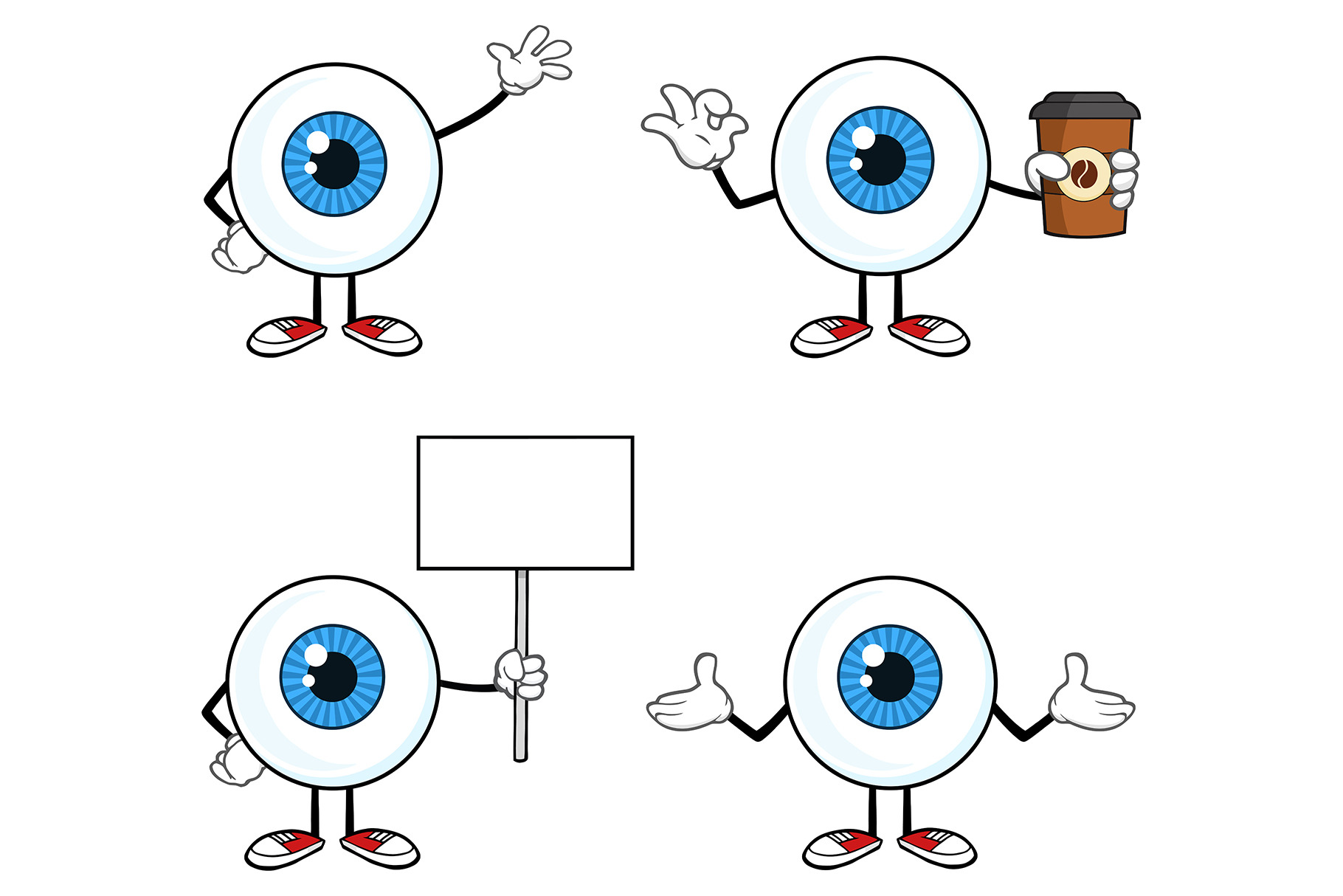 Blue Eyeball Guy Collection - 2, an Object Illustration by HitToon