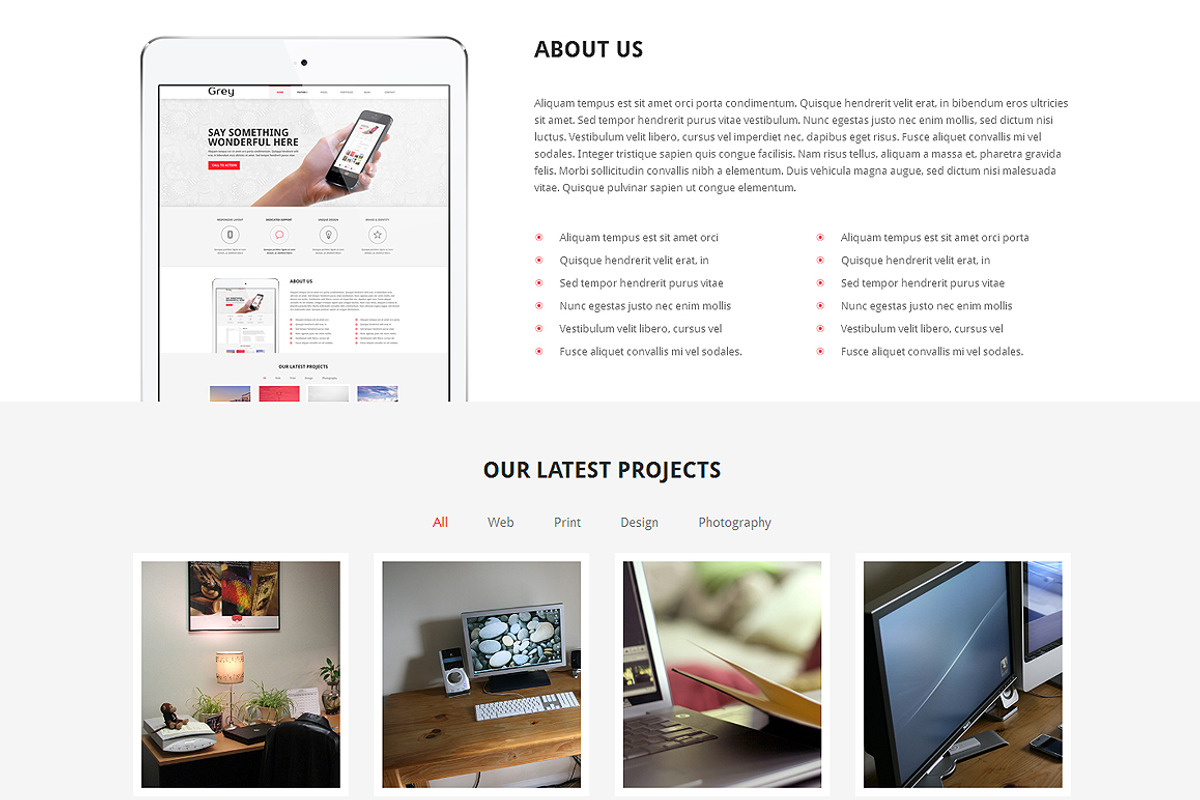 Grey Responsive Bootstrap Template, a Bootstrap Template by ...