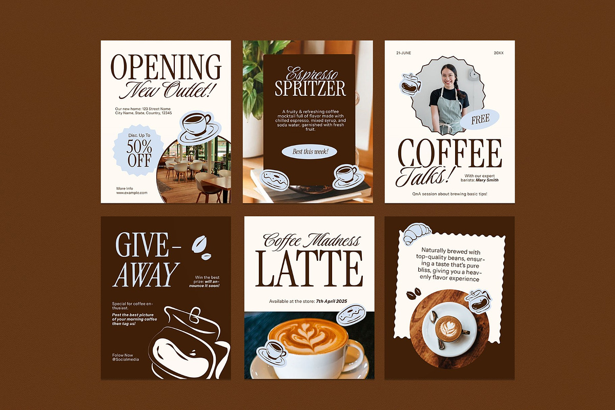 Coffee Shop Instagram Template, a Social Media Template by graphicook