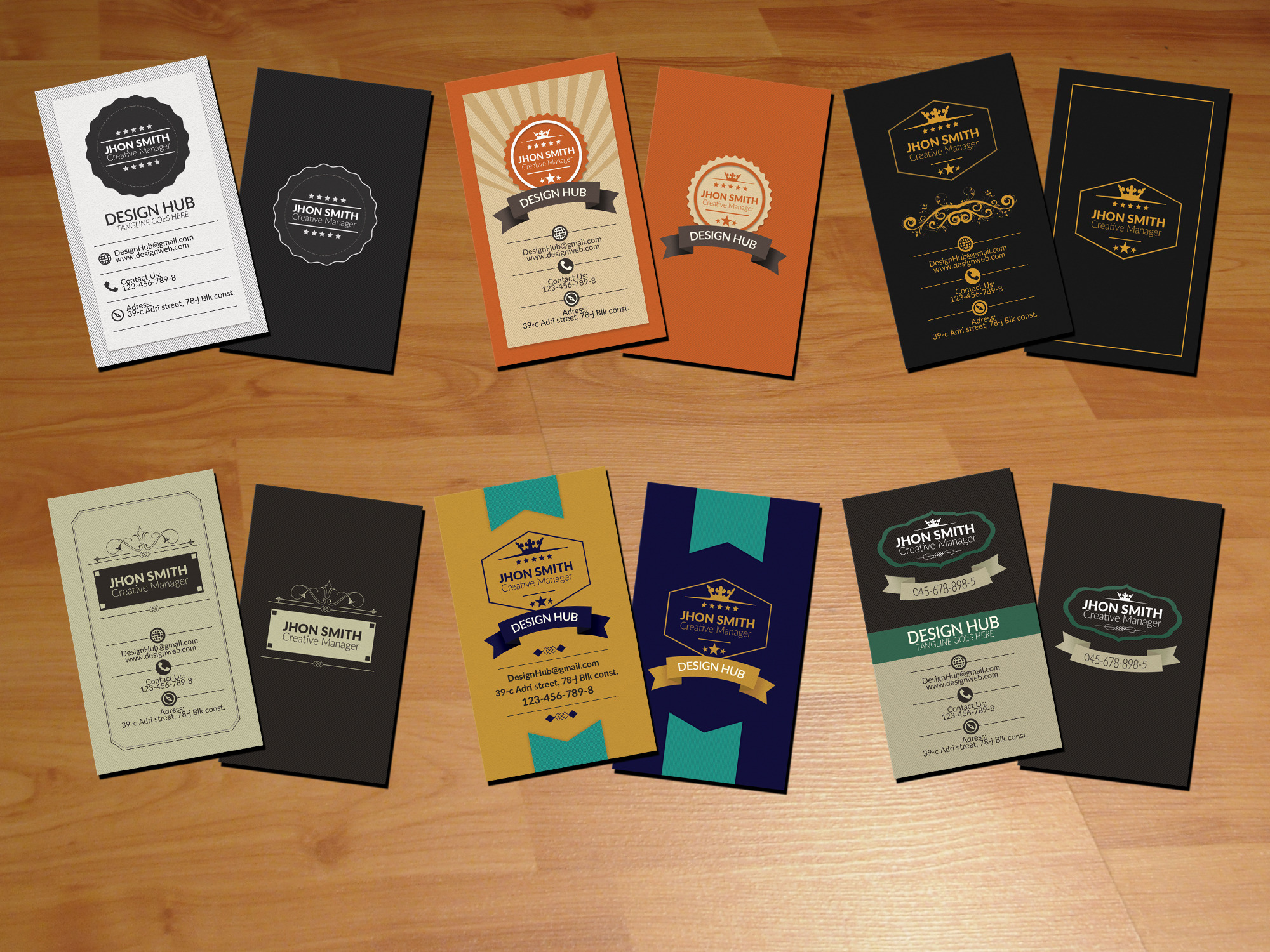 Vintage Business card Bundle, a Business Card Template by Psd Templates