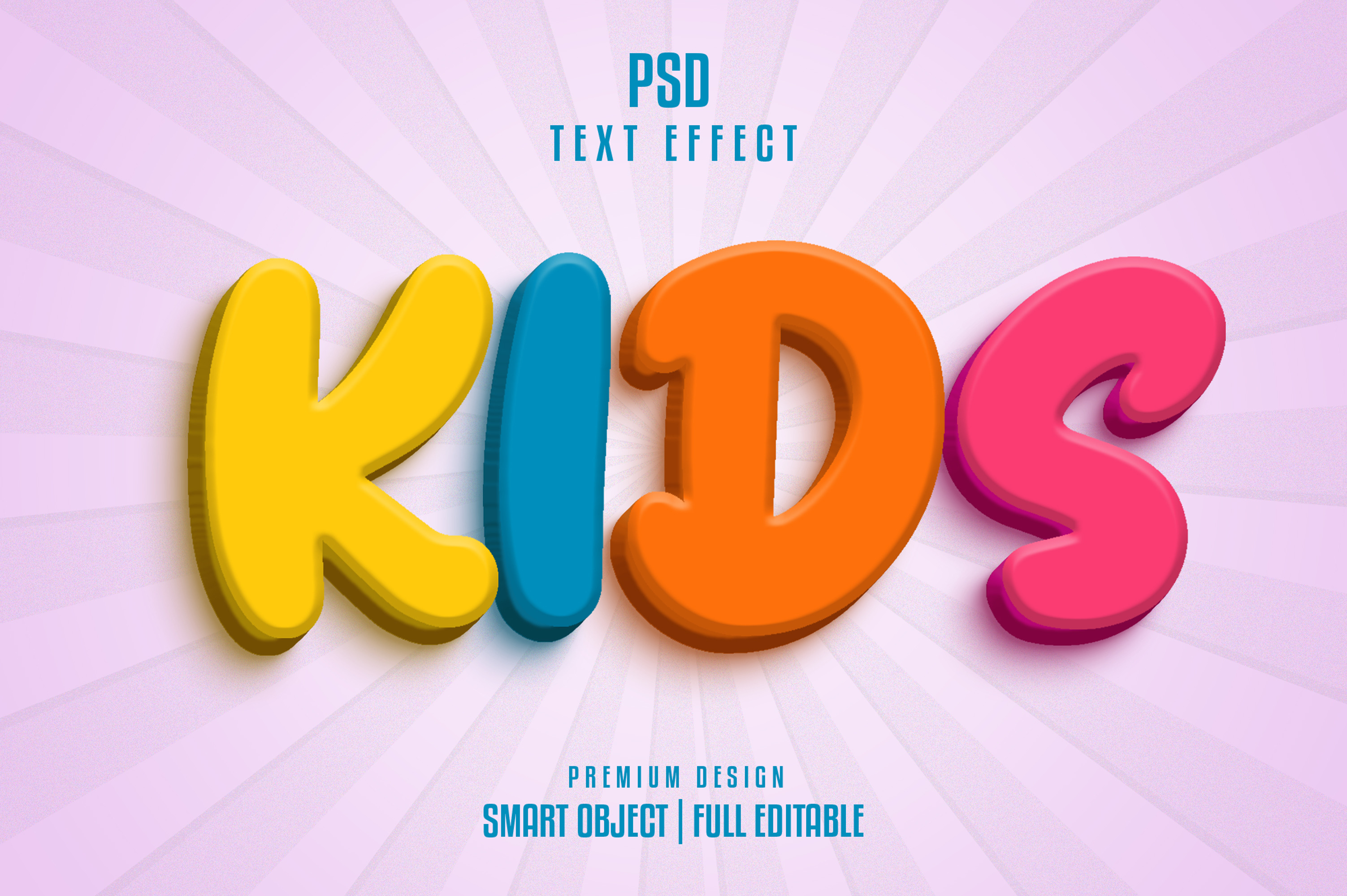 Kids editable 3d text effect, a Layer Style Add-On by himelgfx