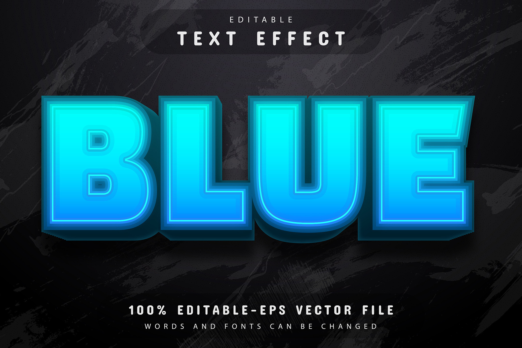 Blue 3d text effect editable, a Plug-in Add-On by Aglonemadesign