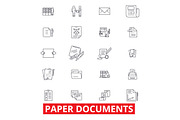 Paper documents, archive, paperwork, forms, bills, report, application ...