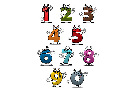 Cartoon funny numbers and digits, a Graphic by Vector Tradition ...