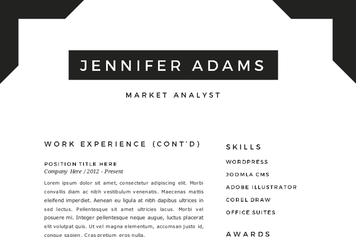 Frame 2 in 1 Word resume template, a Resume Template by Inkpower