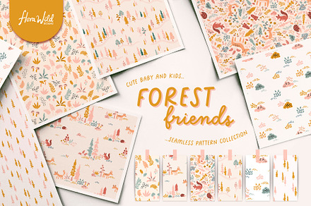 Cute Woodland Animals Digital Papers | Creative Market