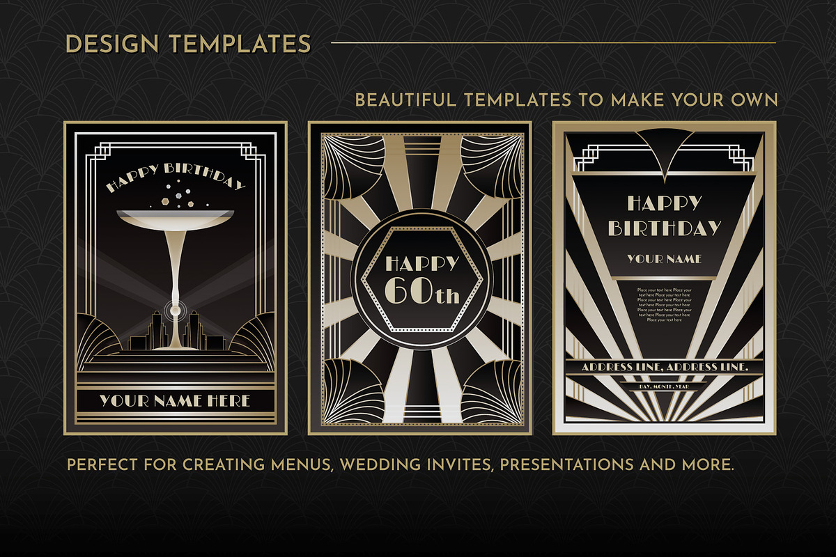 Art Deco Flyer Templates Vol 1, a Decorative Illustration by Wingsart ...