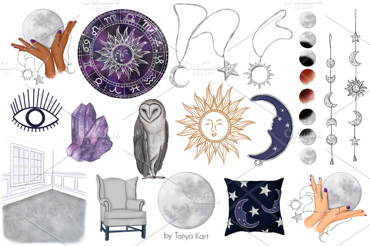 She Is Magic Clipart & Patterns, a Decorative Illustration by Tanya Kart