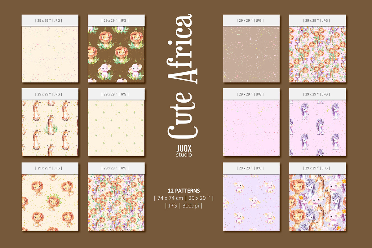 Cute Africa patterns & elements, a Pattern Graphic by JUOXstudio