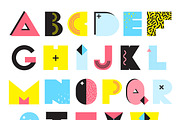 Alphabet in memphis style | Outline Icons ~ Creative Market