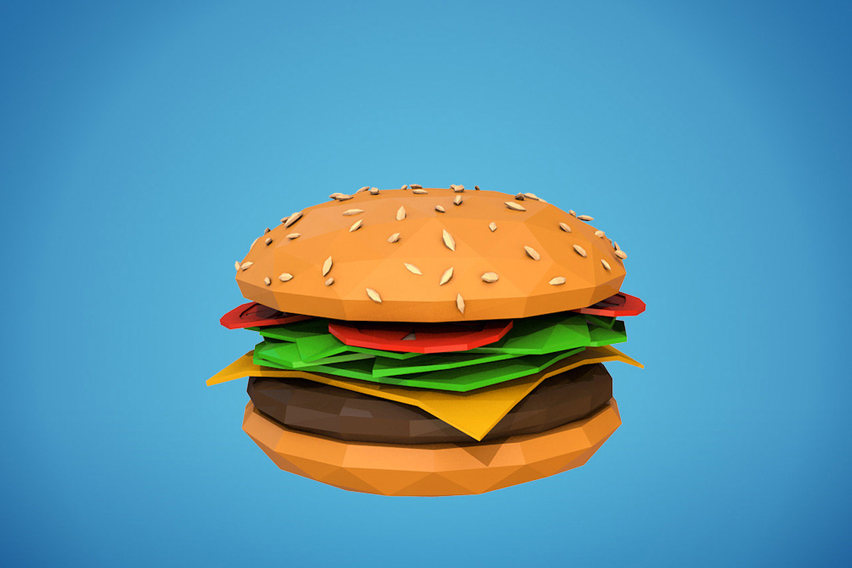 Low Poly Burger Cafe, an Architecture 3D Model by Low Poly Lab