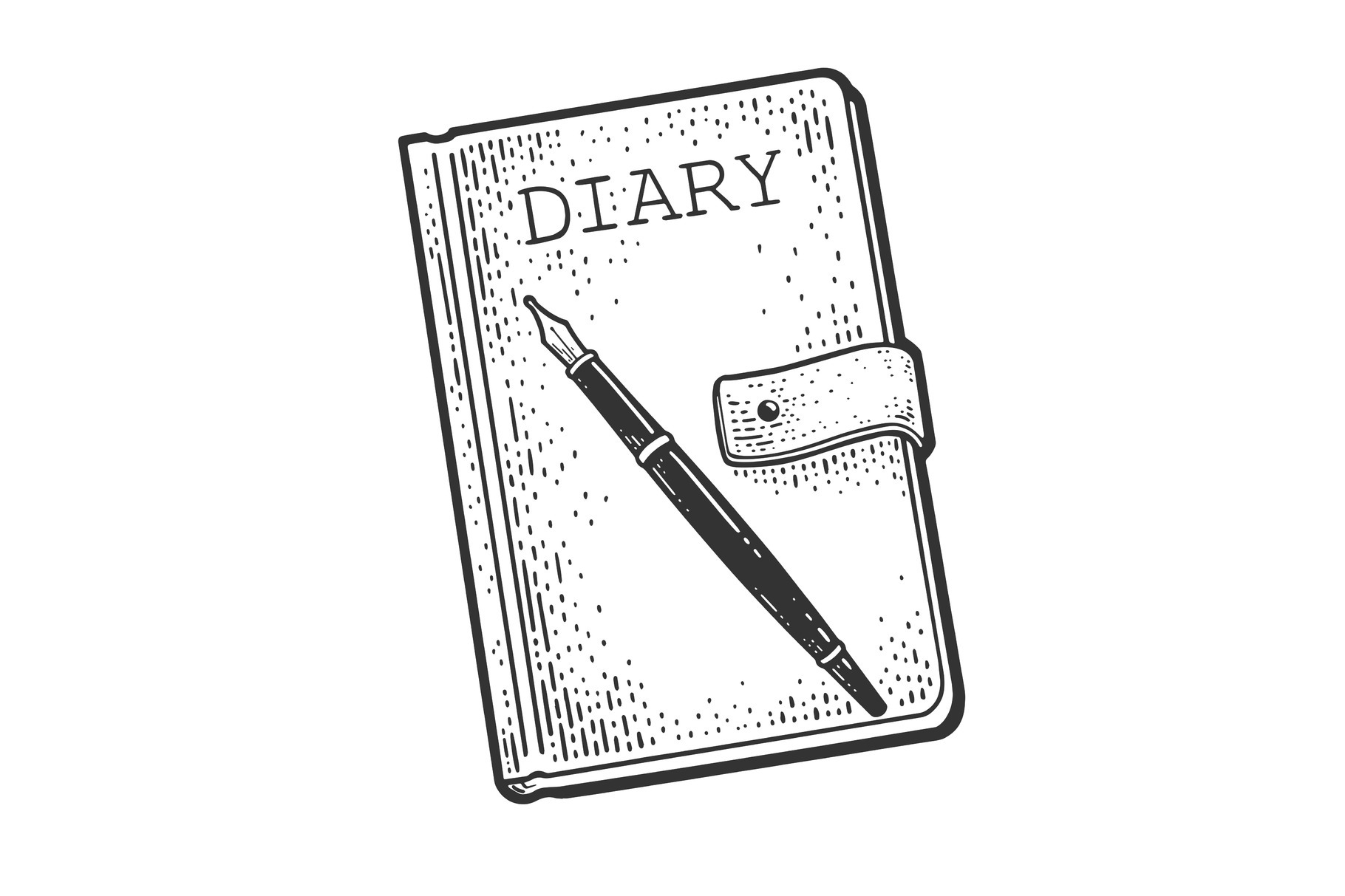 diary book with pen sketch vector, an Object Graphic by AlexArt