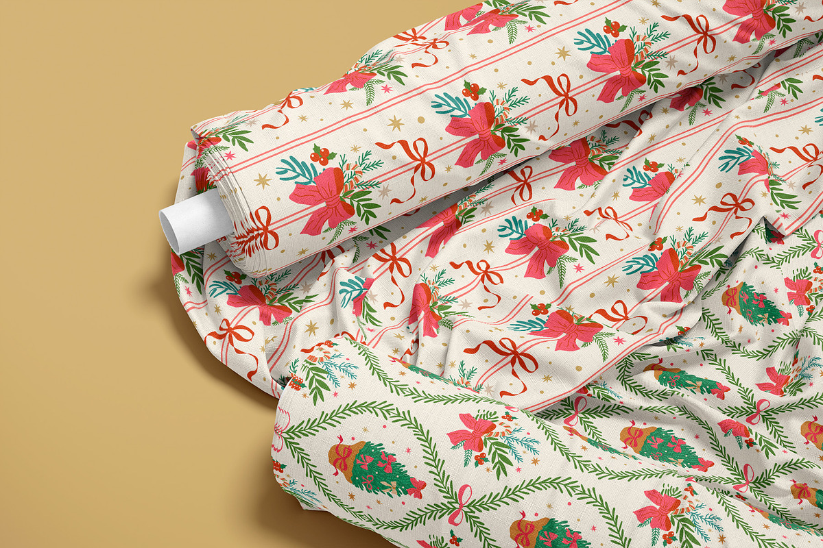 Cute Christmas bows and ribbons patterns