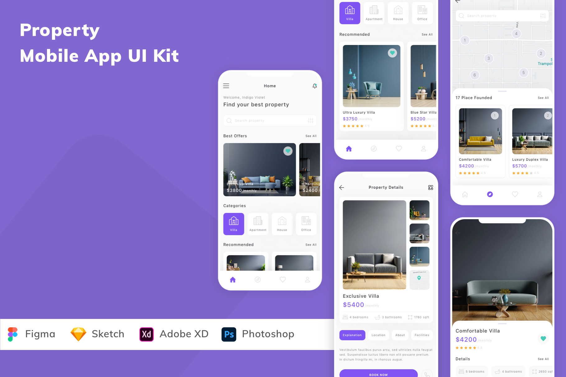 Property Mobile App UI Kit, an UI Kit Template by Betush | Creative Market